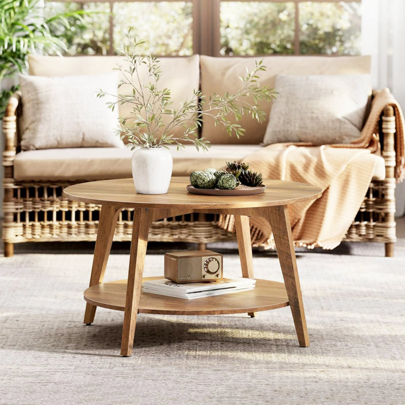 Ameriwood 2 Tier Round Coffee Table with Storage | Wayfair